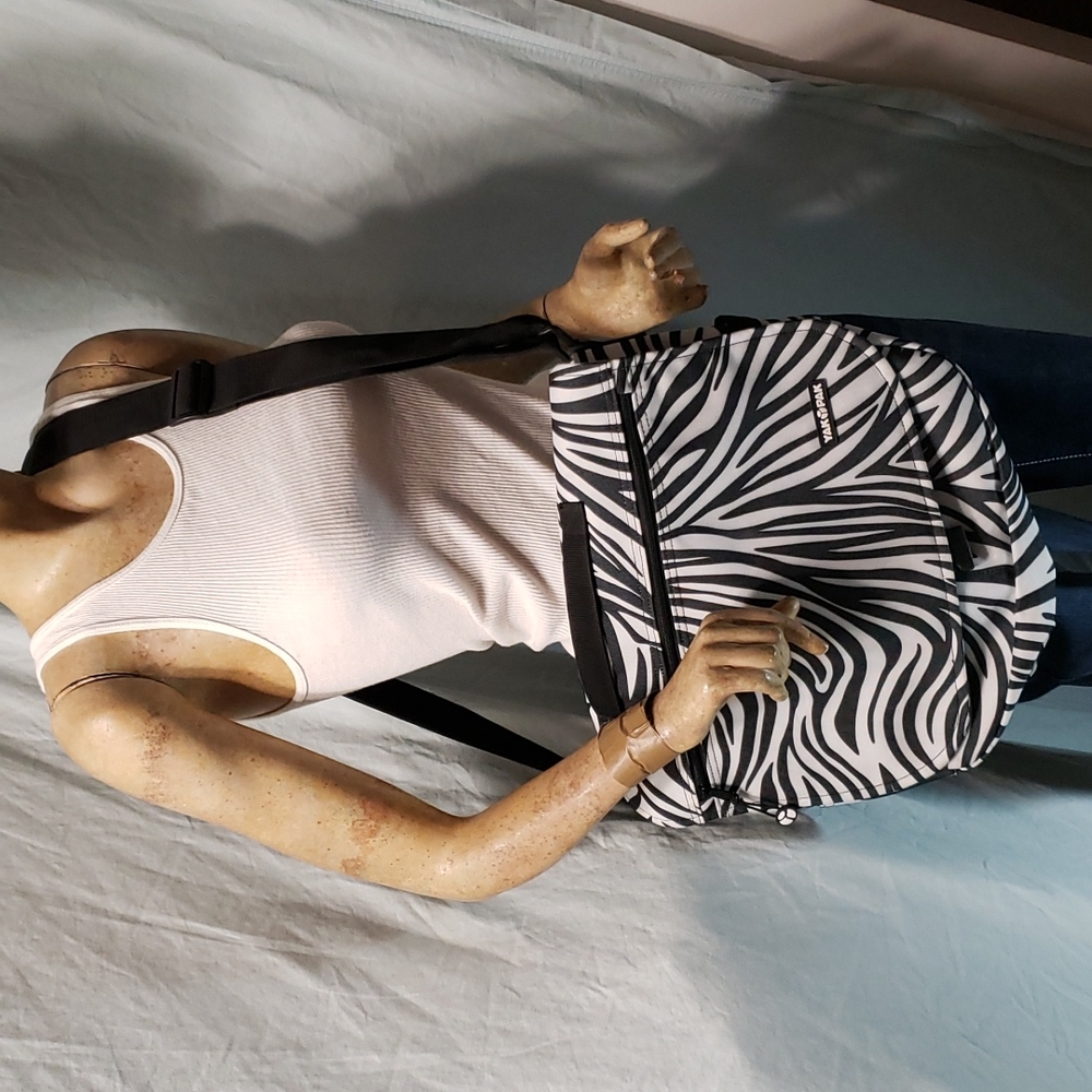 Yak Pak Zebra Print Large Crossbody/ Messenger Bag - Gem